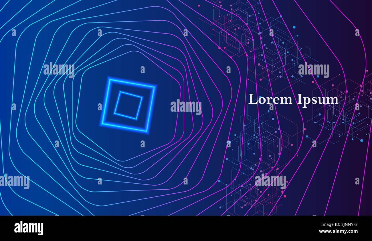 abstract blue purple hexagon, network concept, geometric pattern ...