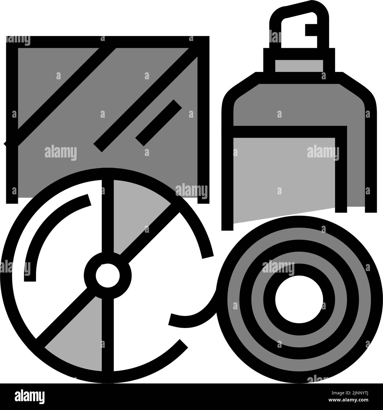 disk and bottle plastic waste color icon vector illustration Stock ...
