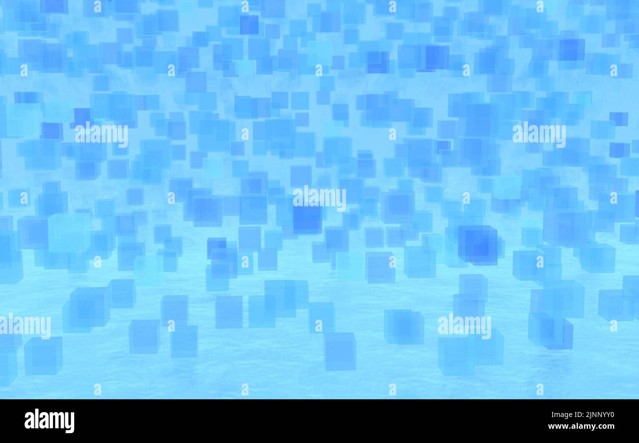 3DCG Image of summer sea, cube abstract Stock Photo - Alamy