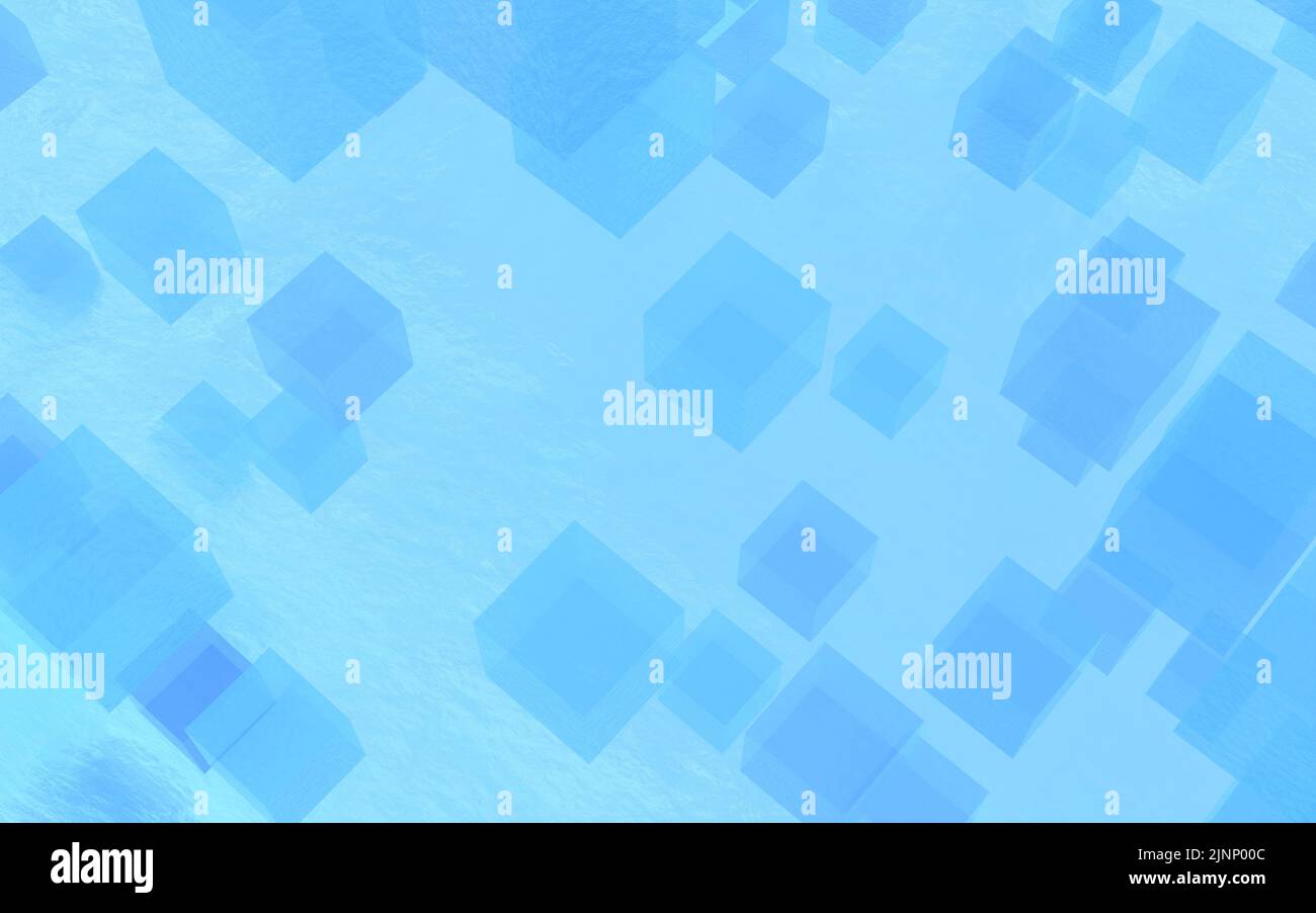 3DCG Image of summer sea, cube abstract Stock Photo - Alamy
