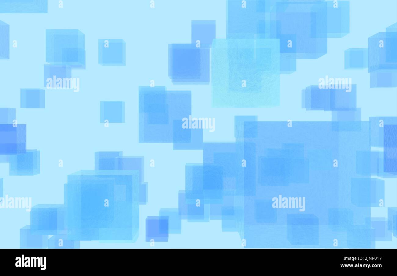 3DCG Image of summer sea, cube abstract Stock Photo - Alamy