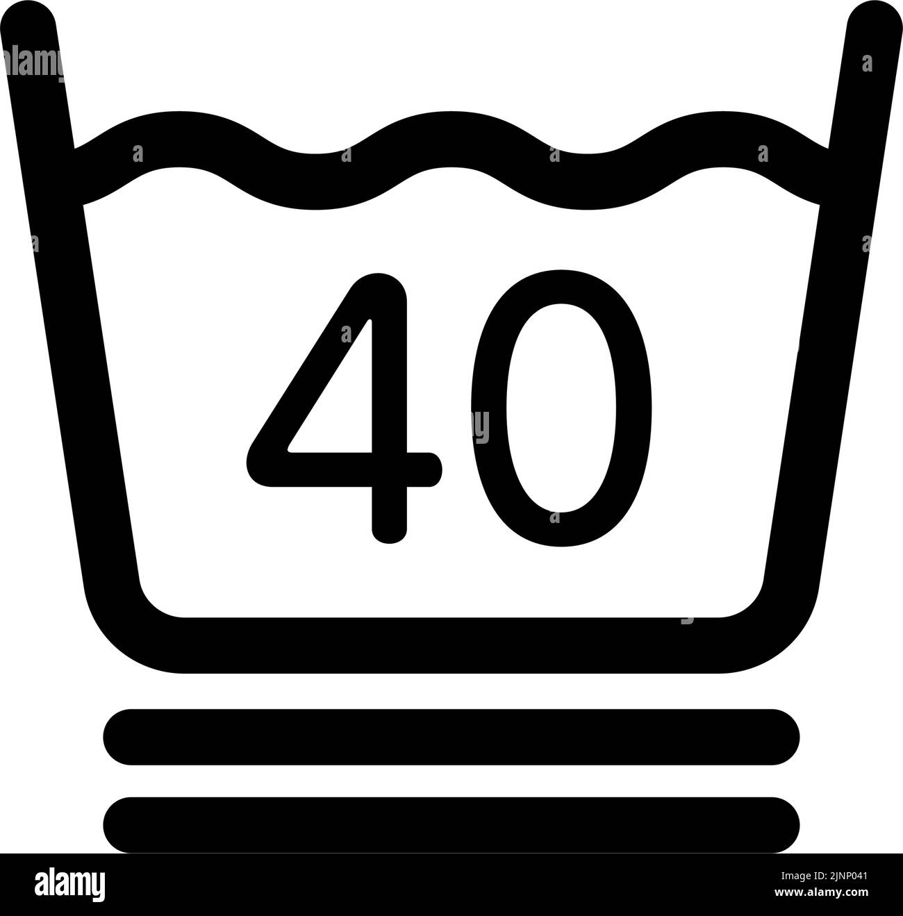 Washing indication icon, 40°C limit, very weak treatment in a washing ...