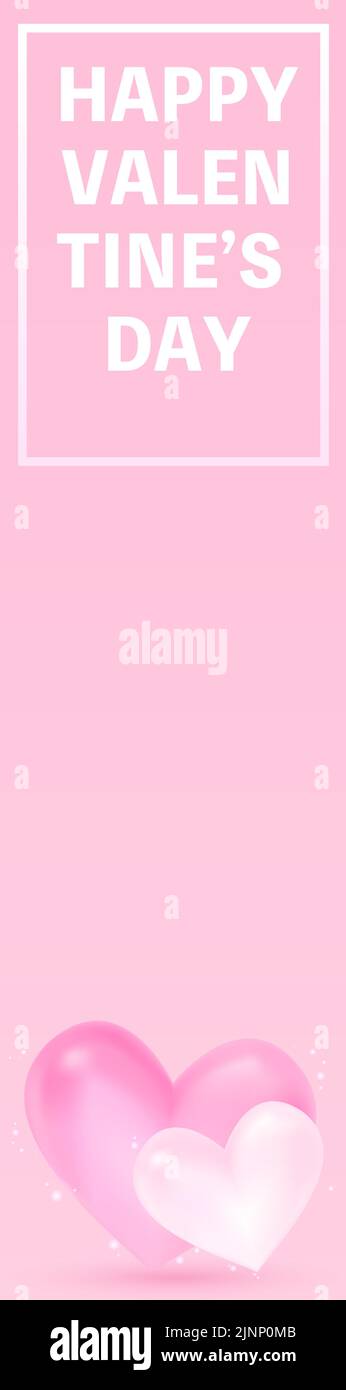 Stylish 3D Heart Valentine's Day Banner , 160x600 Stock Vector Image ...