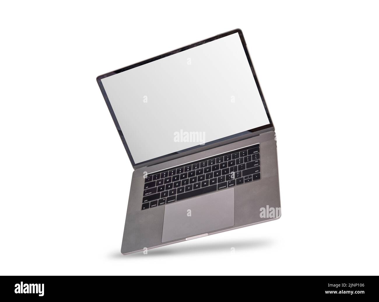Isolated laptop with empty screen for mockup on white background Stock ...
