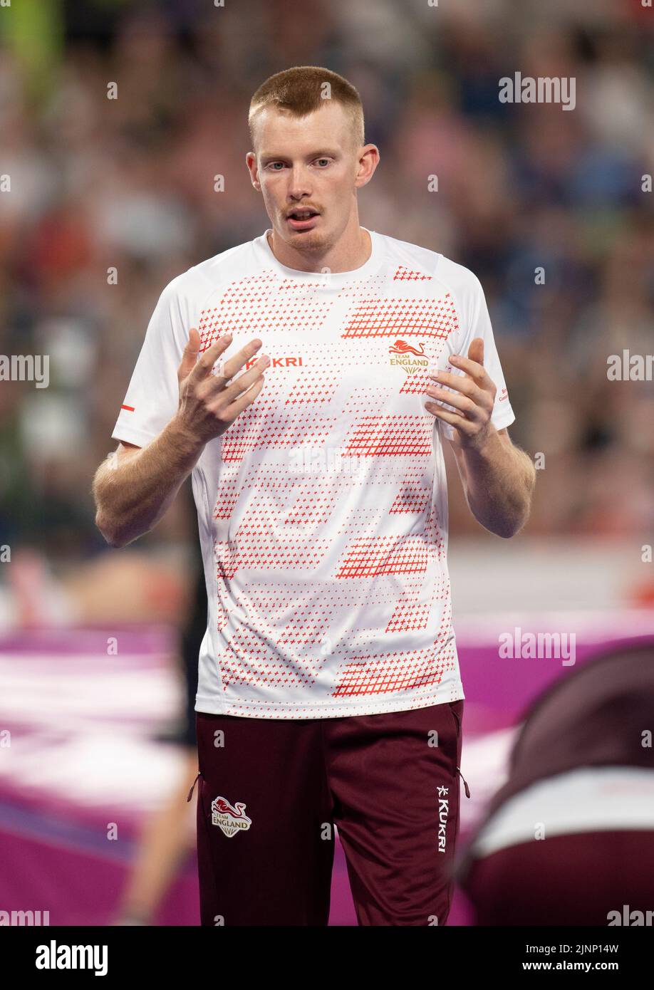 Adam Hague of England competing in the men’s pole vault final at the ...