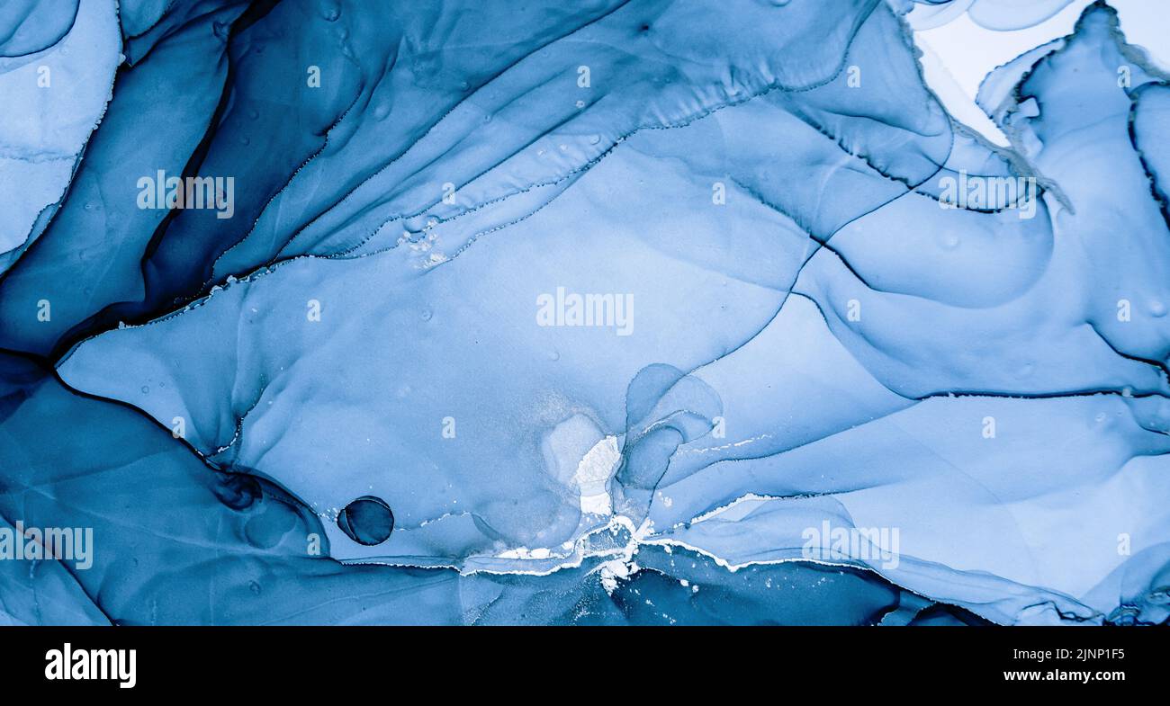 Mixing Inks. Oil Flow Illustration. Indigo Marble Stock Photo - Alamy