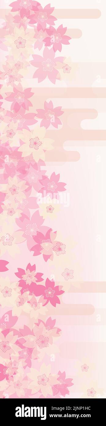 Spring big sale banner set, Japanese style image with cherry blossoms ...