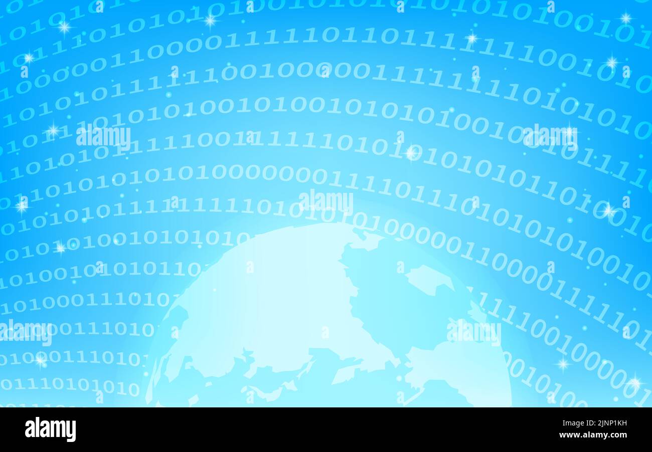 Global Business Image, Glowing Earth and Binary Code Stock Vector Image ...