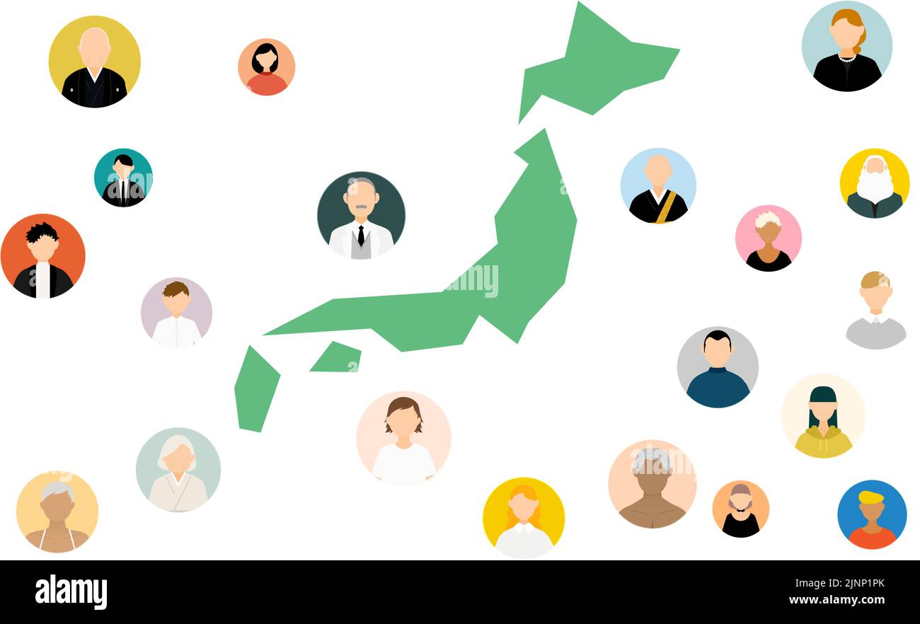 Images of customers spread across Japan, Japanese map and people icons Stock Vector Image & Art ...