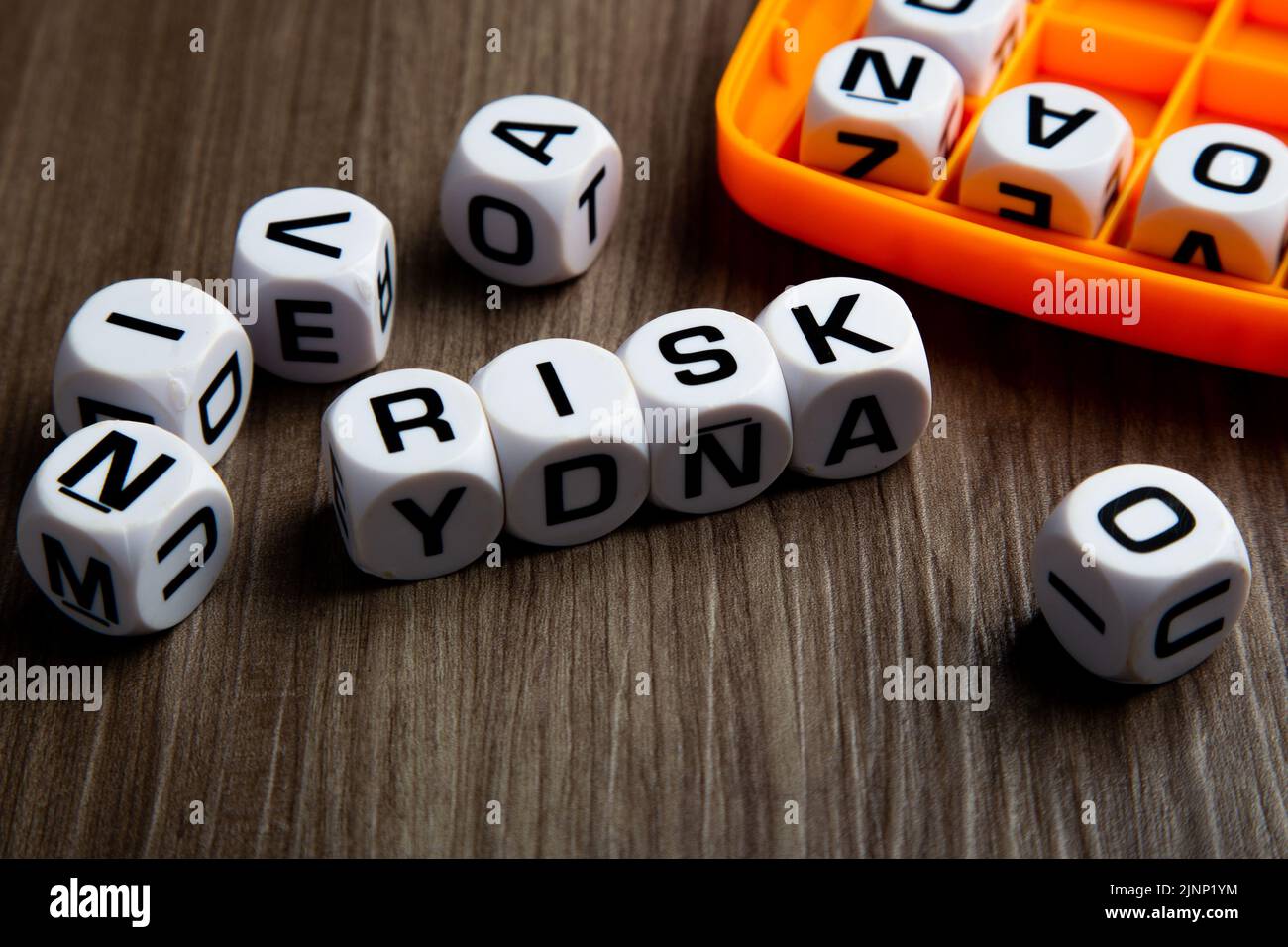 Cube block of risk wording for risk management concept Stock Photo - Alamy