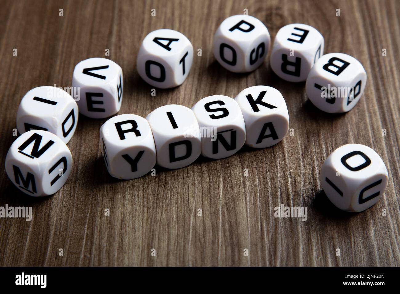 Cube block of risk wording for risk management concept Stock Photo - Alamy