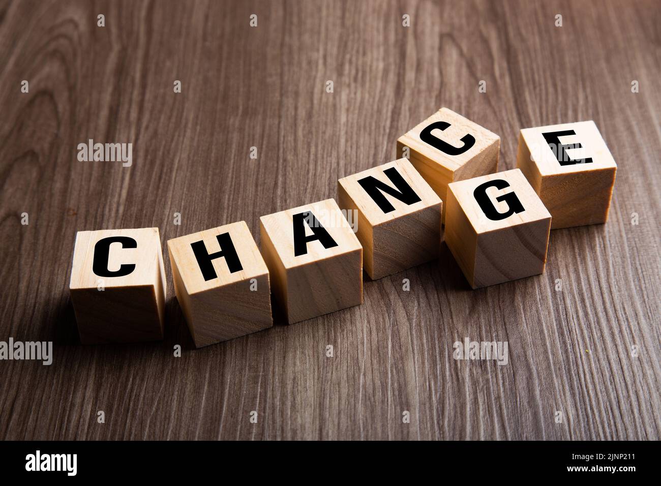 Wooden cube with word change to chance, Personal development and career ...