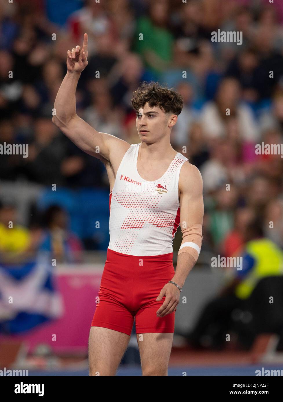 Owen Heard of England competing in the men’s pole vault final at the ...