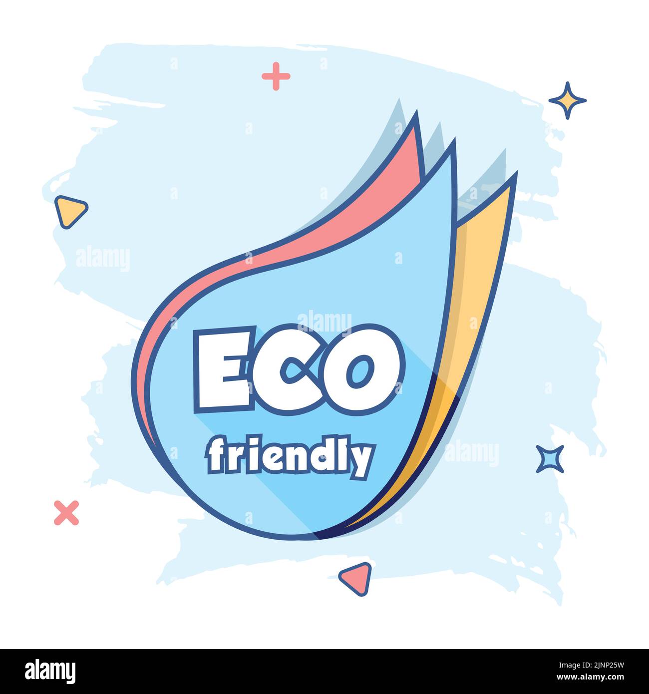 Cartoon colored eco friendly icon in comic style. Green organic leaf ...