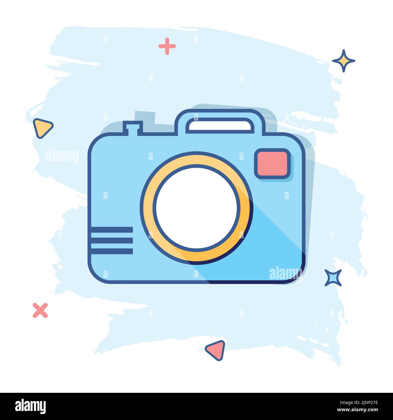 Vector cartoon photo camera icon in comic style. Photographer cam sign ...
