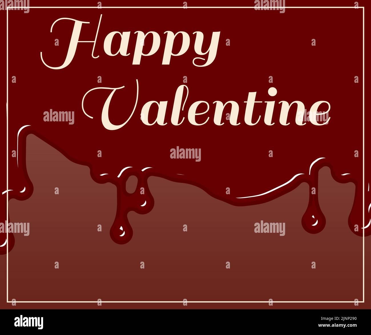 Valentine's Day banner, brown background with dripping chocolate ...