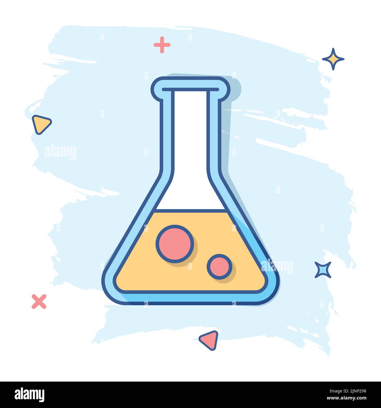 Vector Cartoon Chemical Test Tube Icon In Comic Style Laboratory Glassware Sign Illustration 