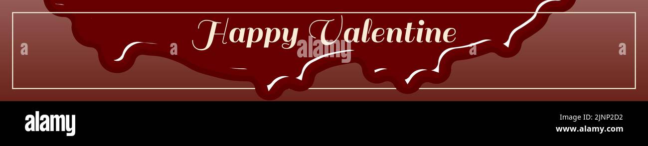 Valentine's Day banner, brown background with dripping chocolate ...