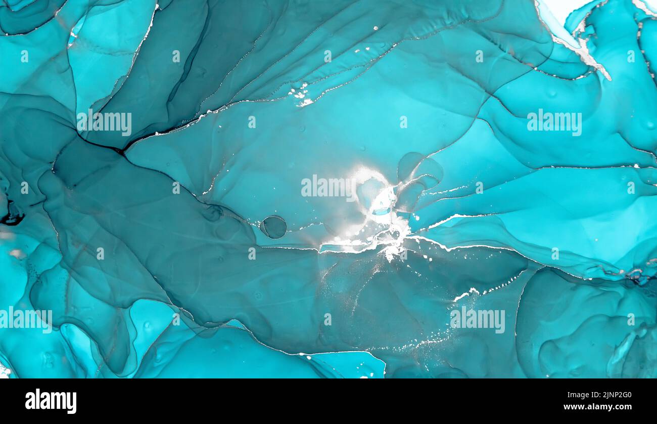 Watercolor Ocean Abstract. Alcohol Ink Trendy Stock Photo - Alamy