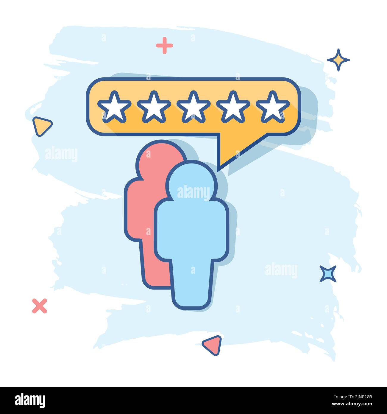 Vector cartoon customer reviews, user feedback icon in comic style ...