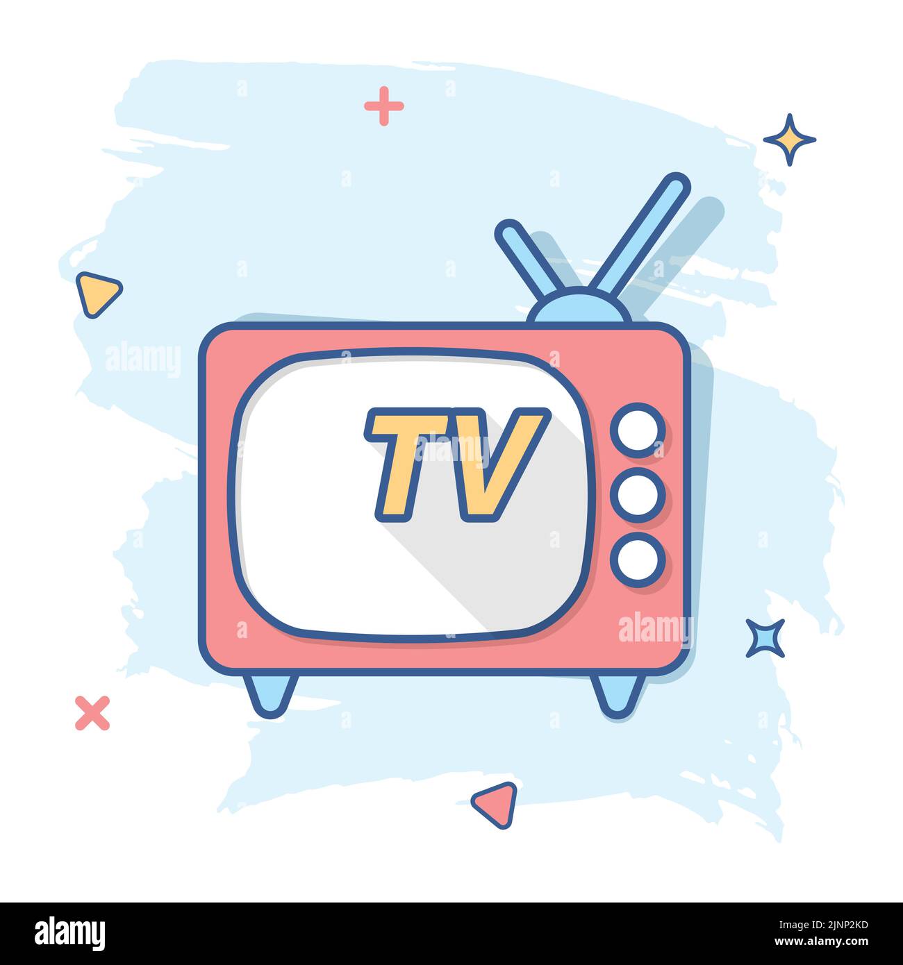 Vector cartoon Tv icon in comic style. Television sign illustration ...