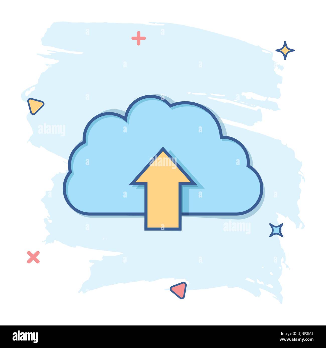 Vector cartoon cloud icon in comic style. Cloud sign illustration ...