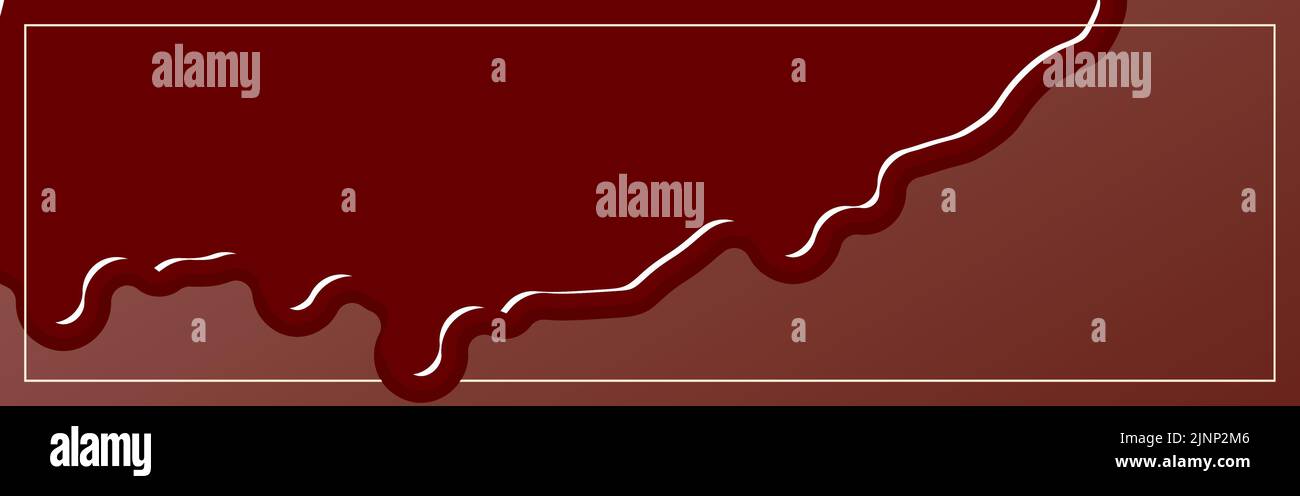 Valentine's Day banner, brown background with dripping chocolate ...