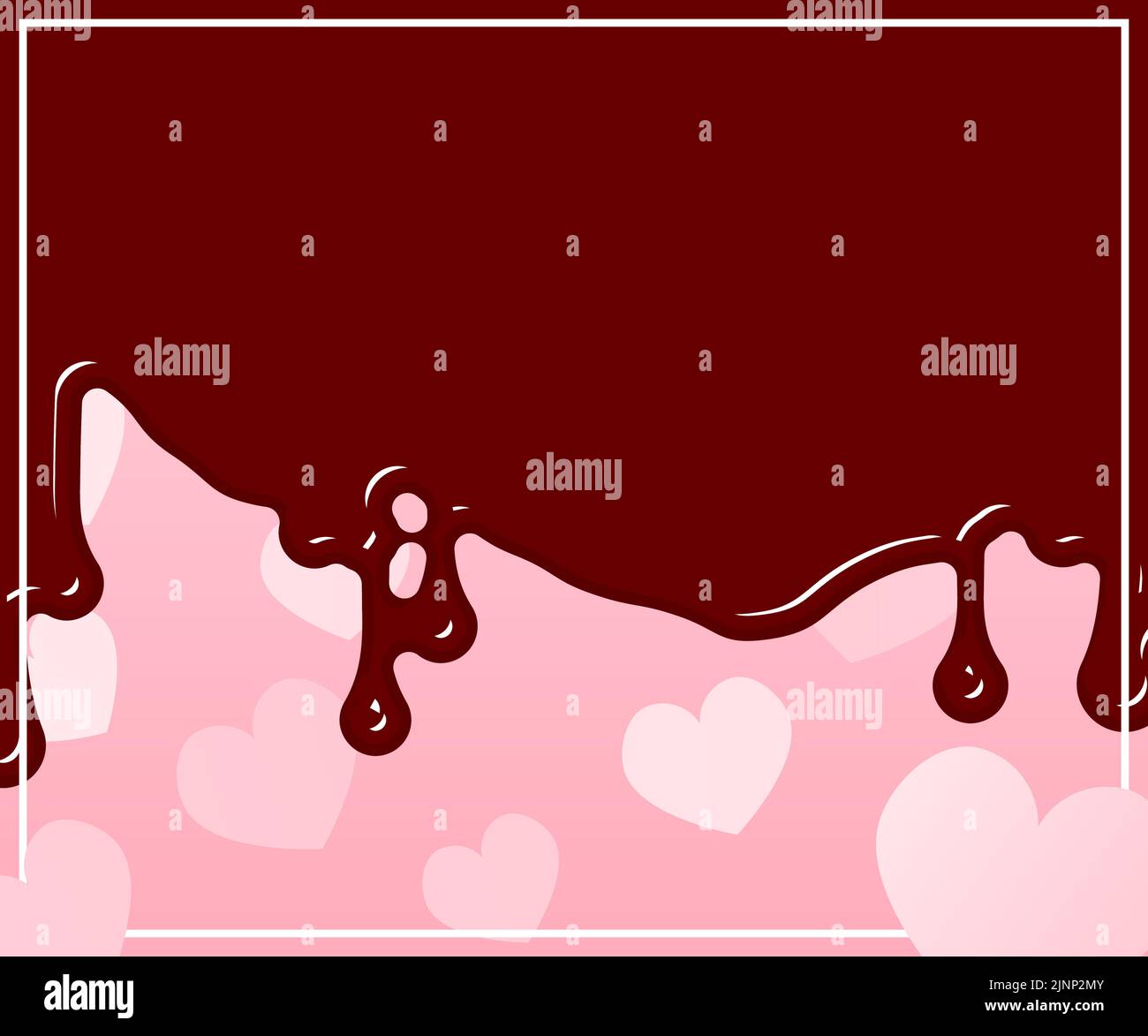 Valentine's Day banner, pink heart background with dripping chocolates ...