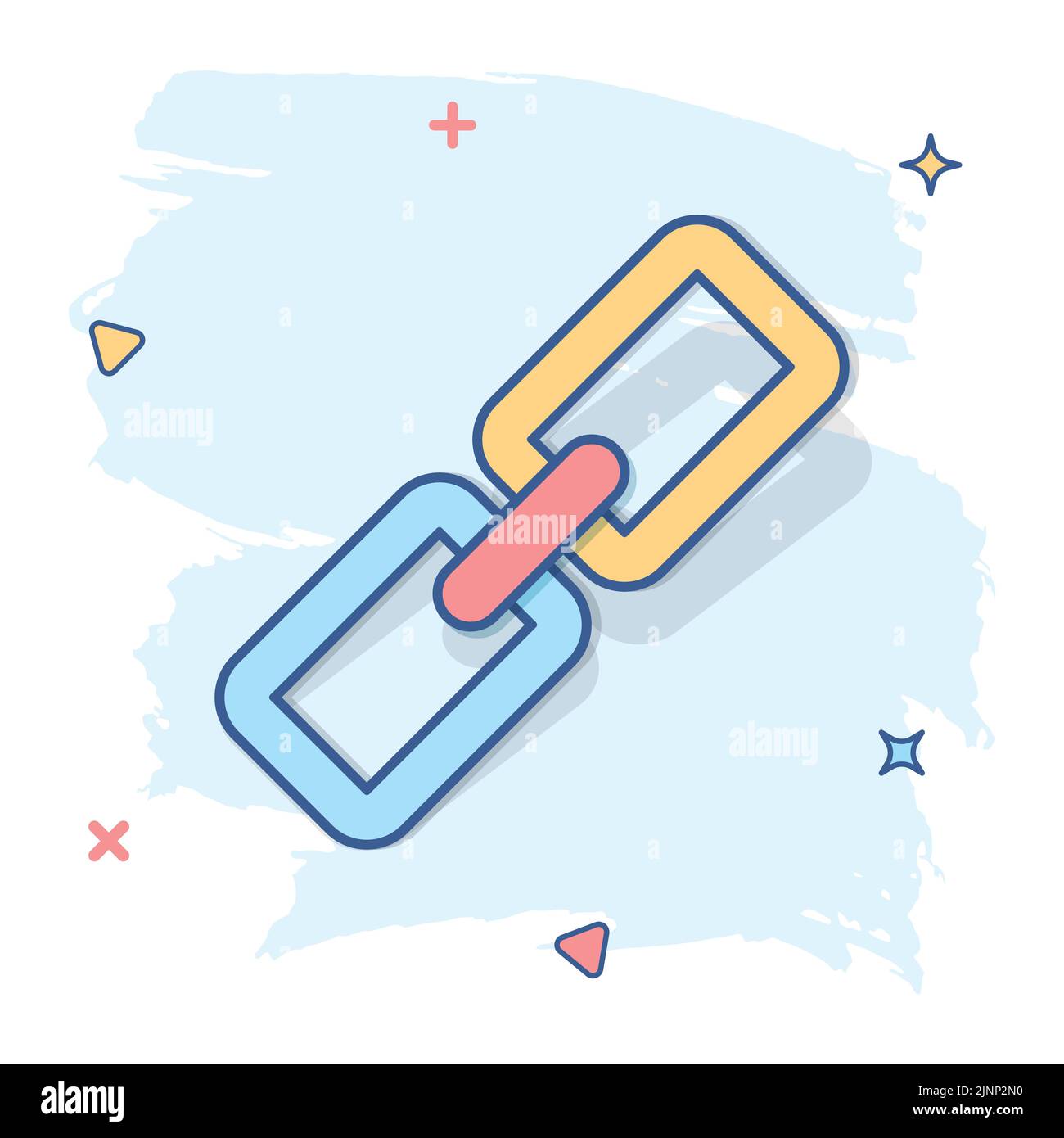 Vector cartoon chain icon in comic style. Connection sign illustration ...