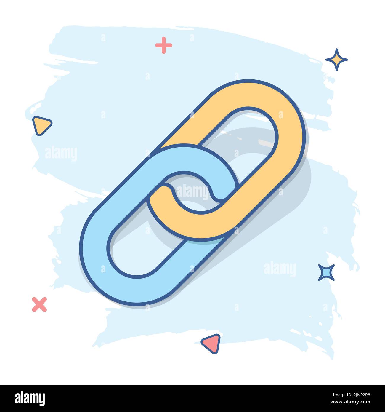 Vector cartoon chain icon in comic style. Connection sign illustration ...