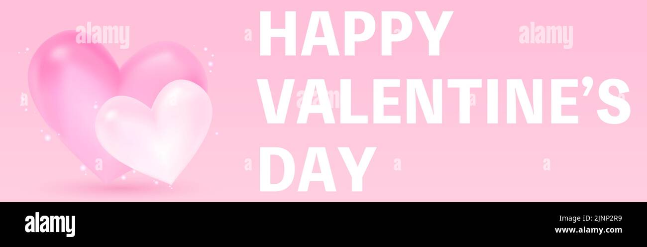 Stylish 3D Heart Valentine's Day Banner , 320x100 Stock Vector Image ...
