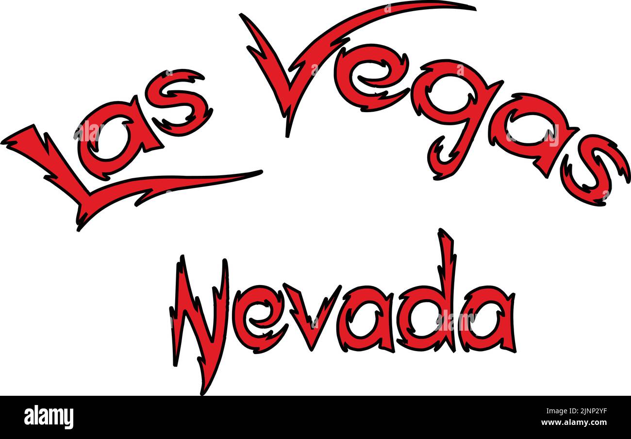 Las Vegas Nevada text sign illustration on white Background Stock ...