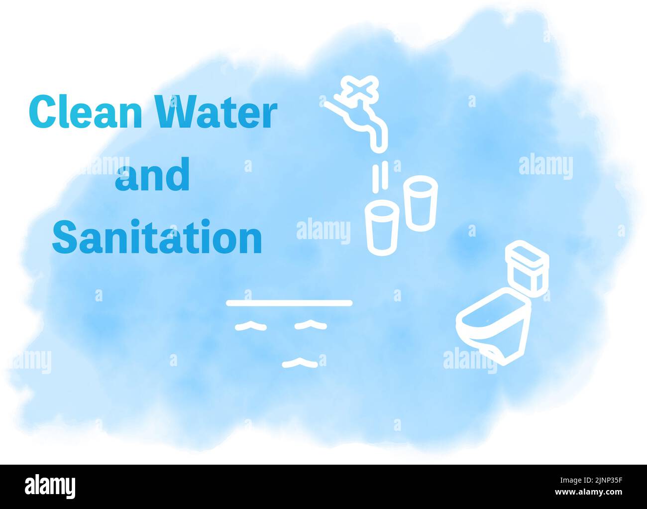 Watercolor style, SDGs Goal 6, Clean water and sanitation Stock Vector ...