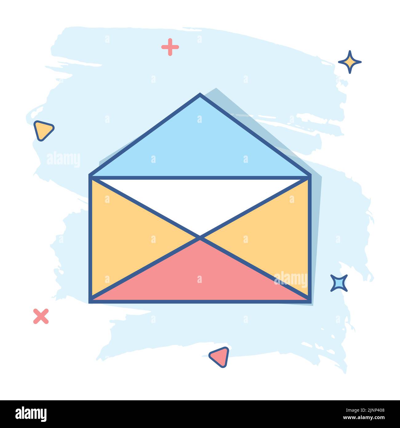 Vector cartoon mail envelope icon in comic style. Email sign ...