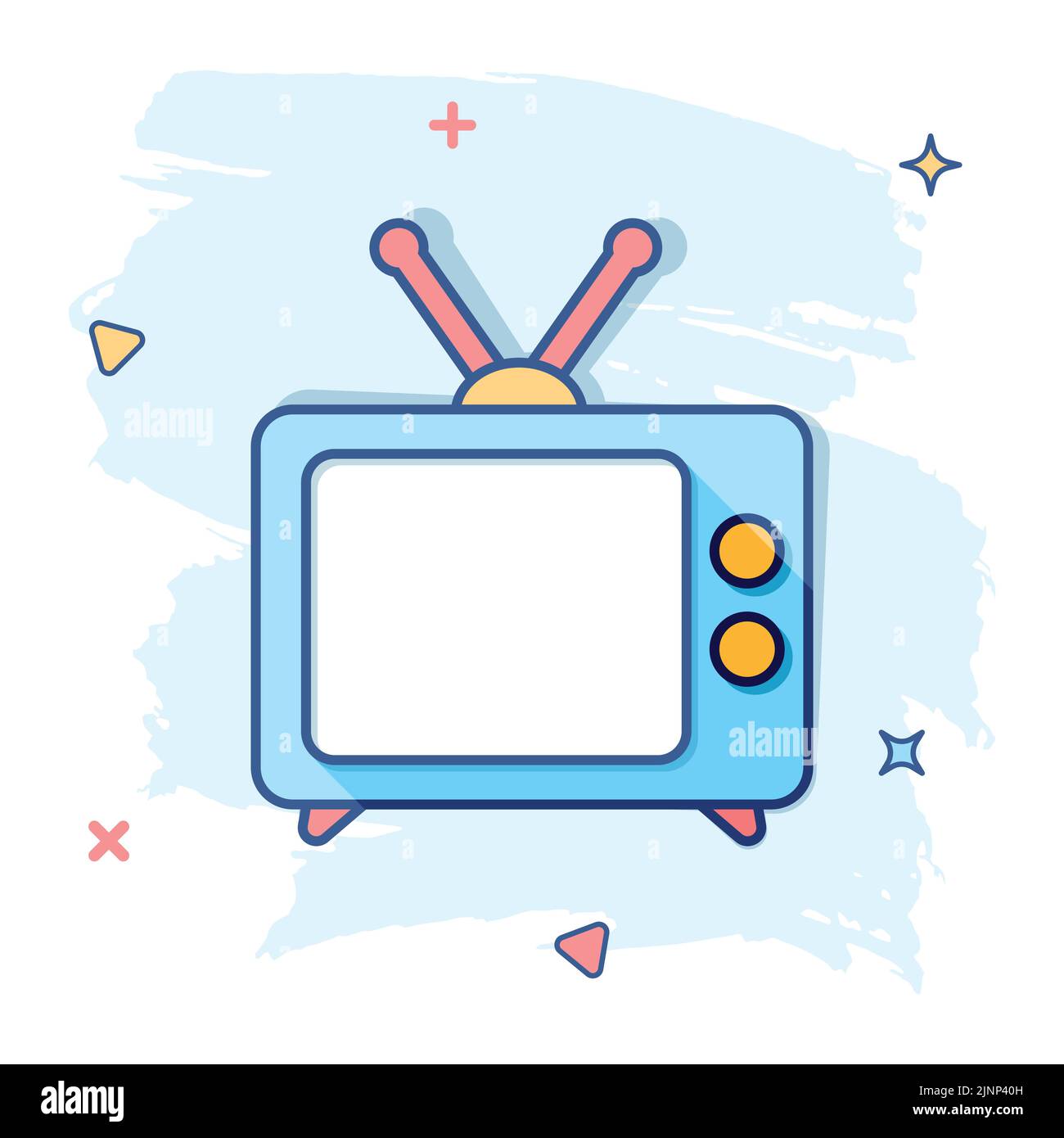 Vector cartoon Tv icon in comic style. Television sign illustration ...