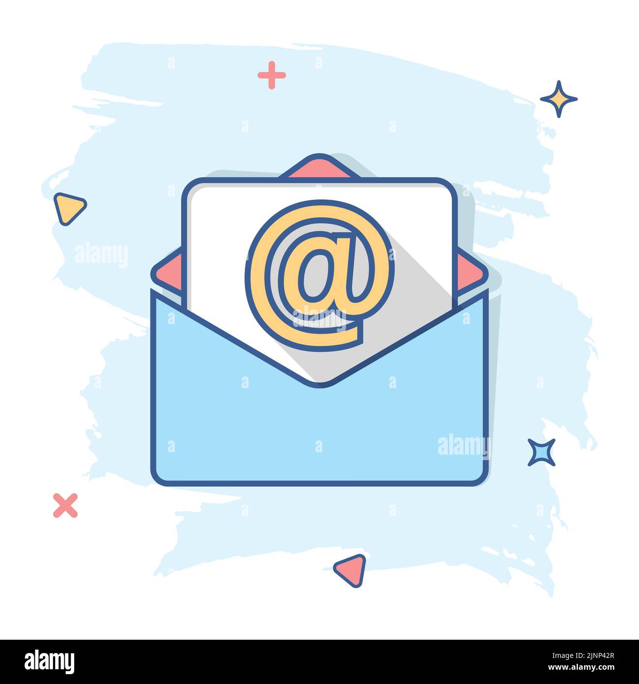 Vector cartoon mail envelope icon in comic style. Email sign ...