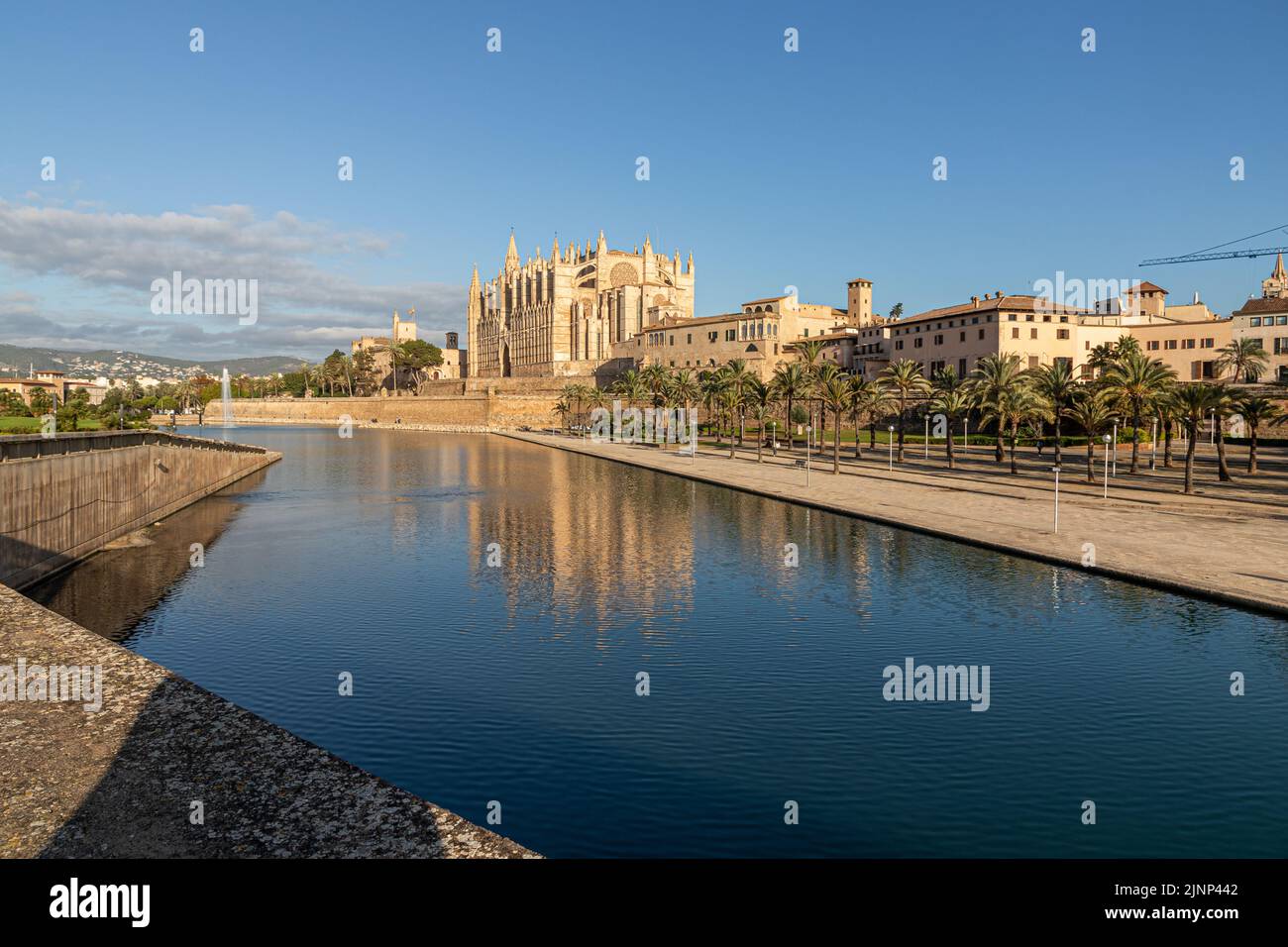 Palma de Mallorca, Spain. Facade and rose window called Ojo del Gotico ...