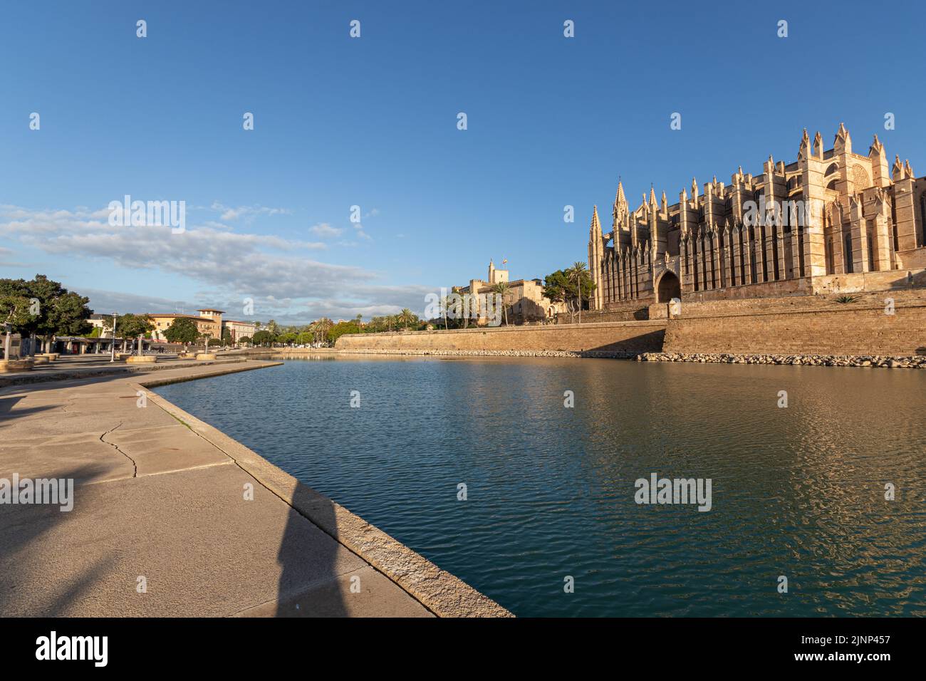 Palma de Mallorca, Spain. Facade and rose window called Ojo del Gotico ...