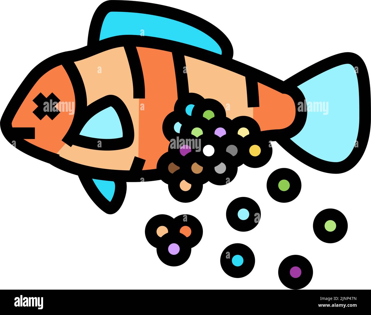 plastic microbeads in fish color icon vector illustration Stock Vector ...