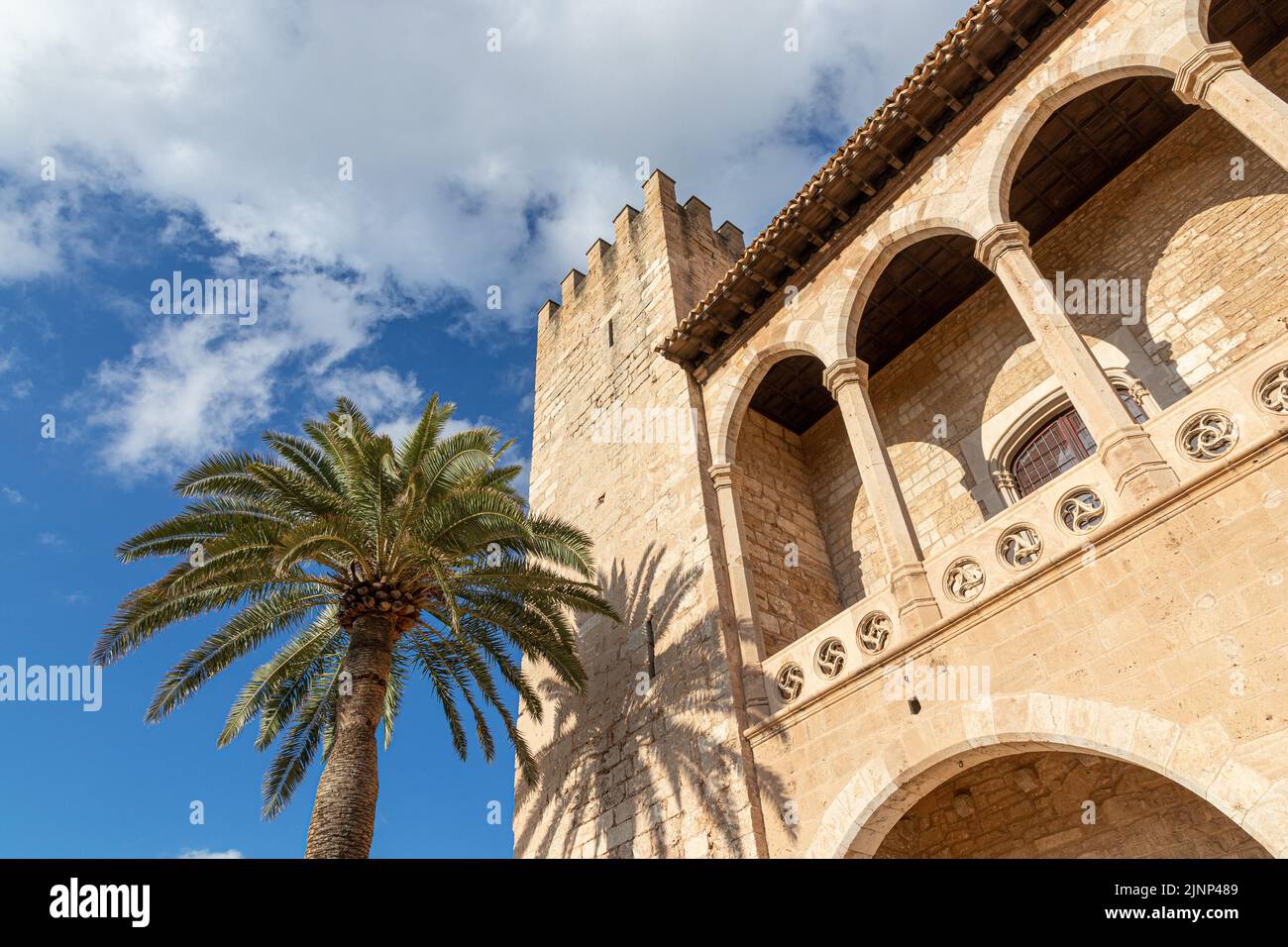 Palma de Mallorca, Spain. The Palau Reial de l'Almudaina (Royal Palace ...