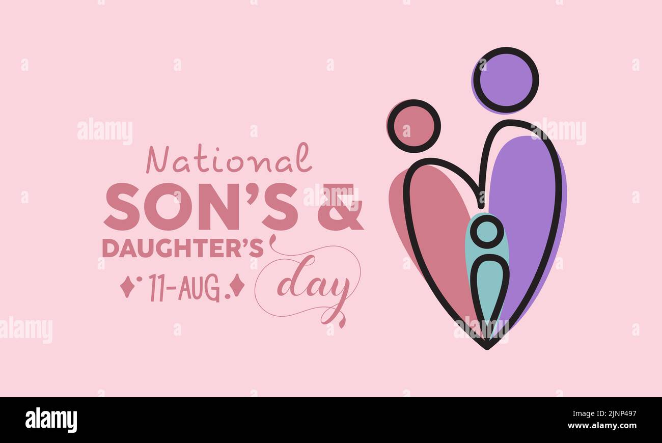 National Son’s and Daughter’s Day calligraphic banner design on pink ...