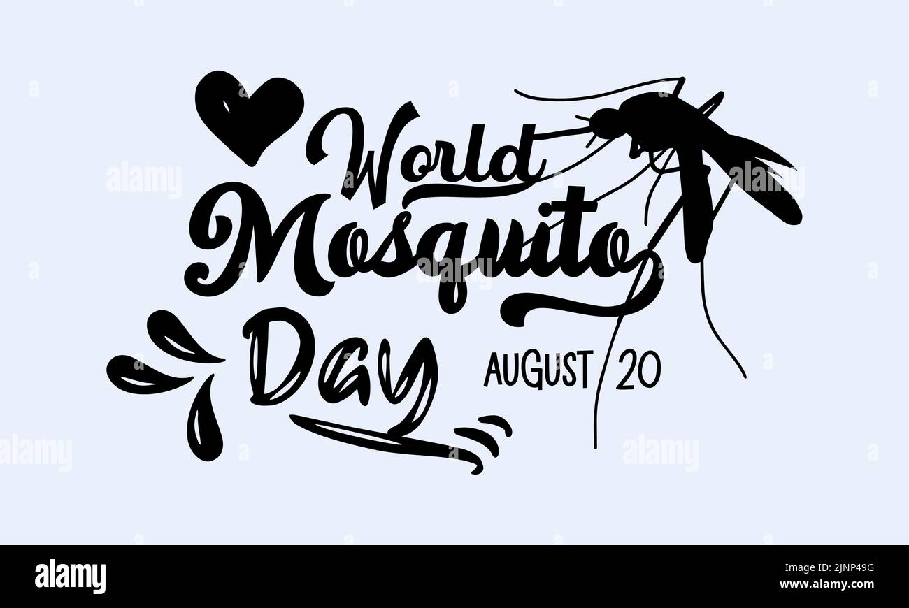 World Mosquito Day calligraphic banner design on white background ...