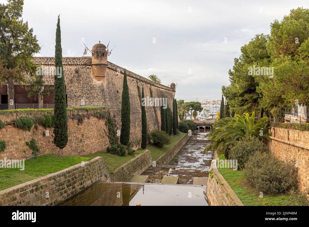 Palma de Mallorca, Spain. Walls and ramparts of the Baluard de Sant ...