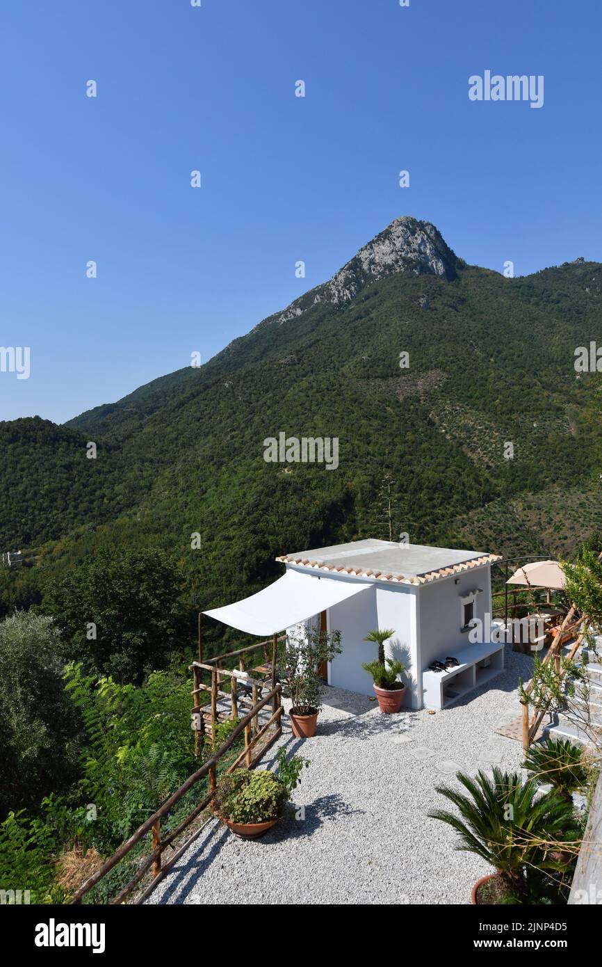An isolated house in the landscape of Albori, a village in the ...