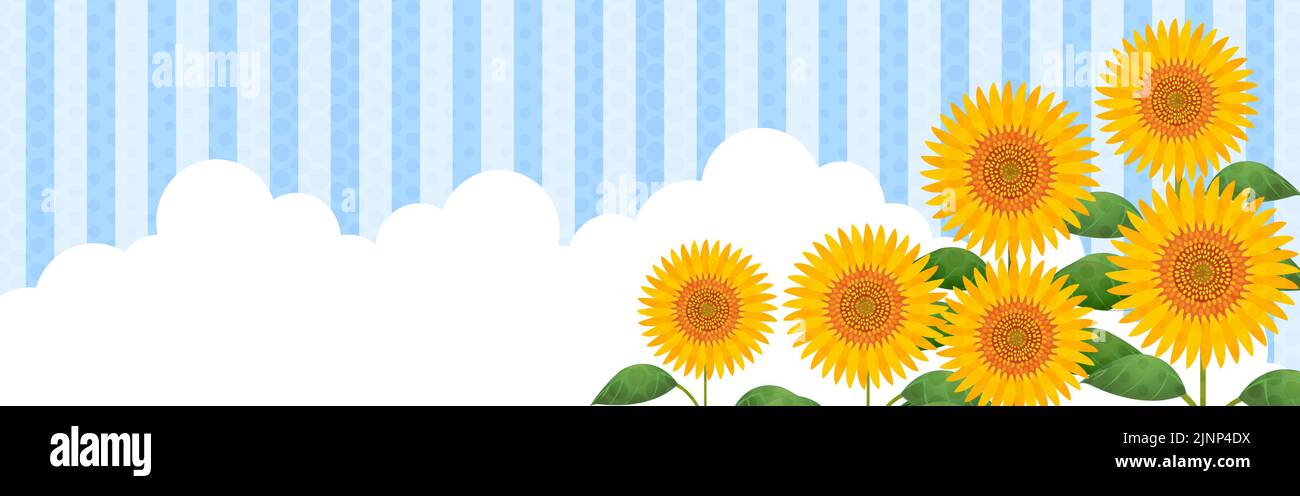 Summer, Sunflower and Iridescent Clouds, 320x100 Stock Vector Image ...