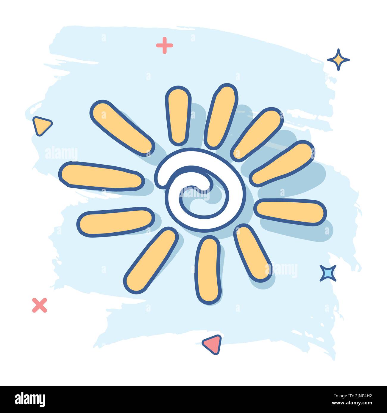 Vector hand drawn sun icon in comic style. Summer sign illustration ...