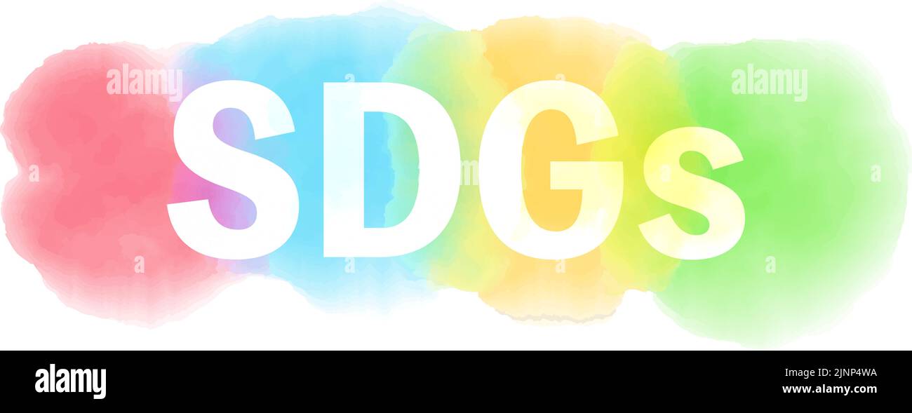 SDGs logo in watercolor style, watercolor background with blending of ...