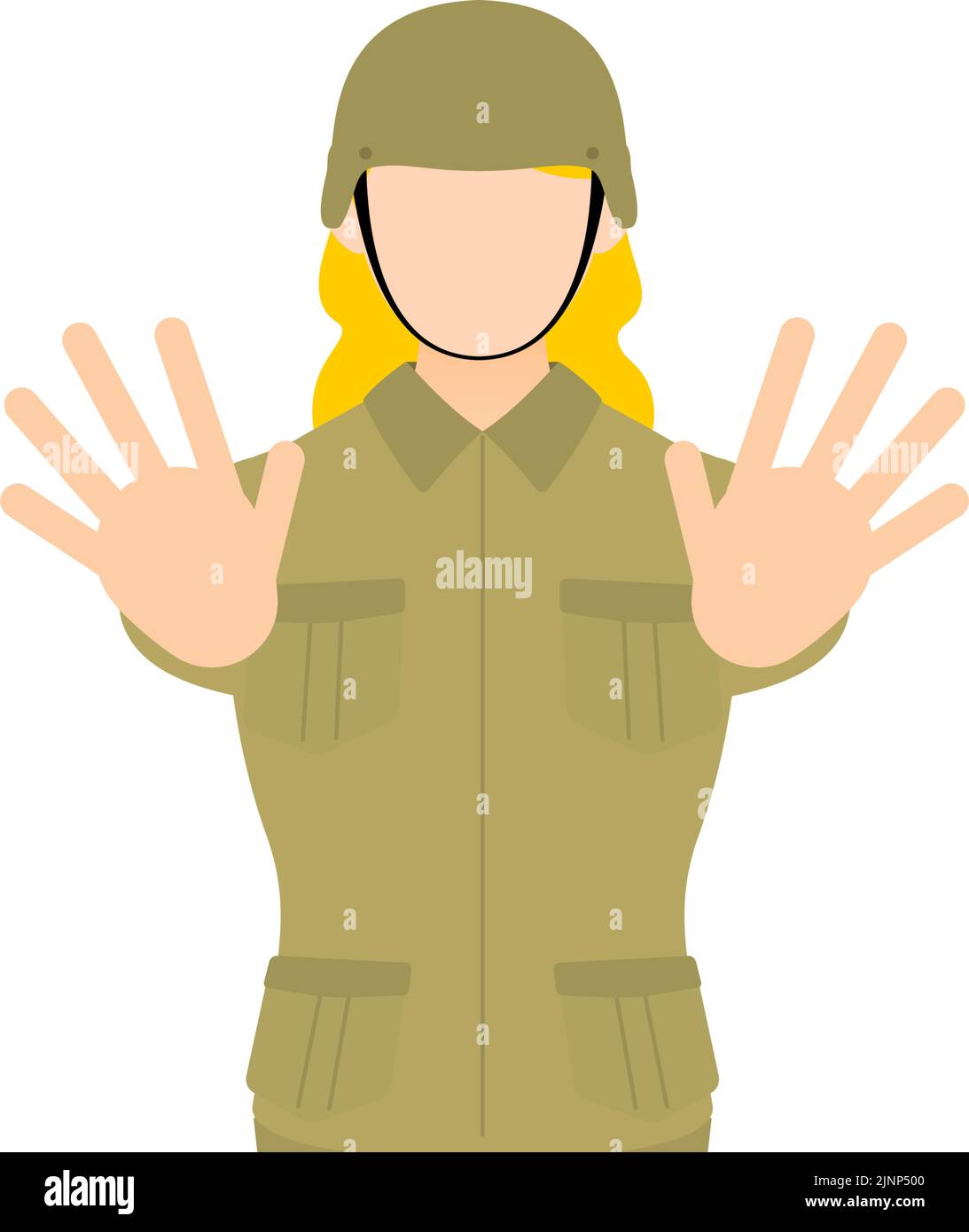Cartoon Woman Soldier Saluting