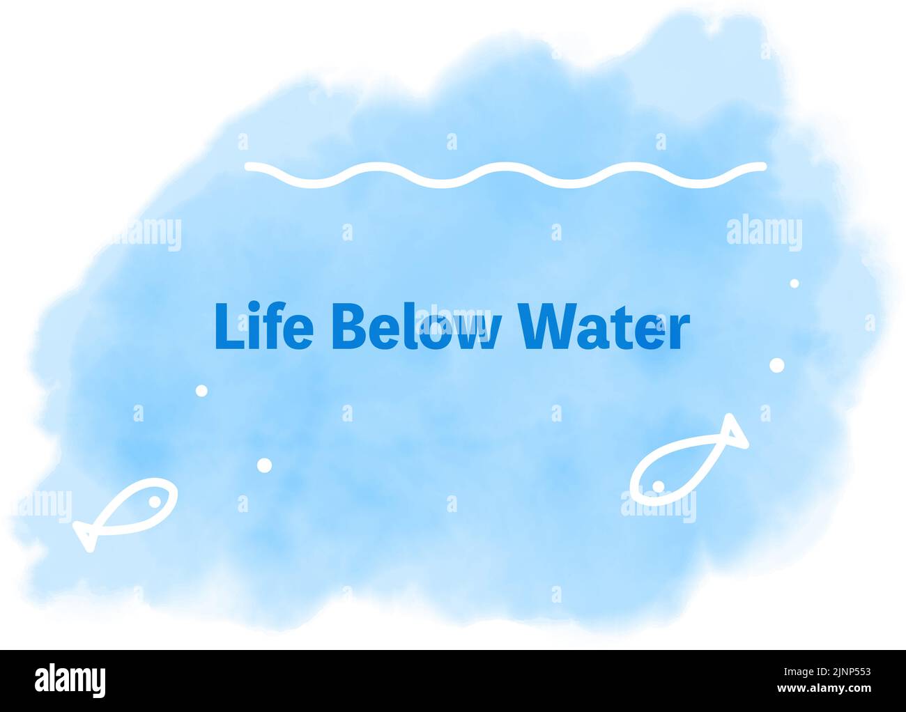 Watercolor style, SDGs Goal 14, Life below water Stock Vector Image ...