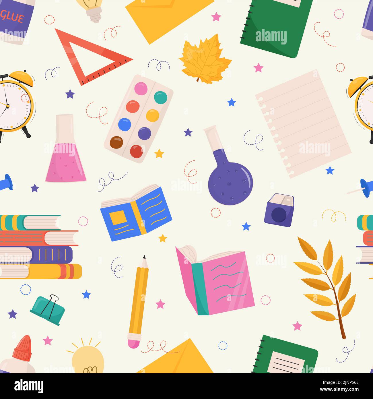 School and education related objects seamless pattern. Vector ...